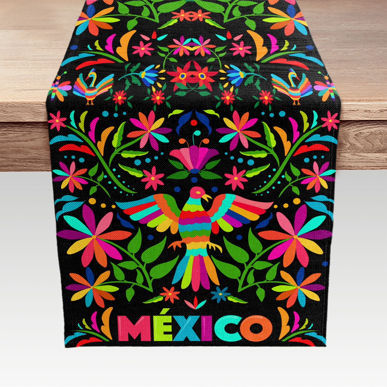 Mexican Fiesta Table Runner, Cinco De Mayo Tablecloth Dia De Los ...