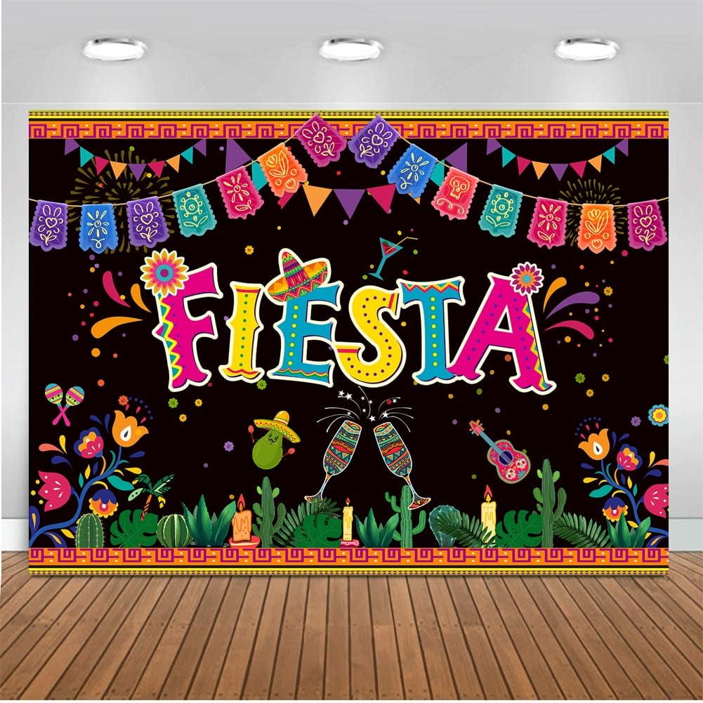 Mexican Fiesta Theme Backdrop Mexican Festival Birthday Party Cinco De ...