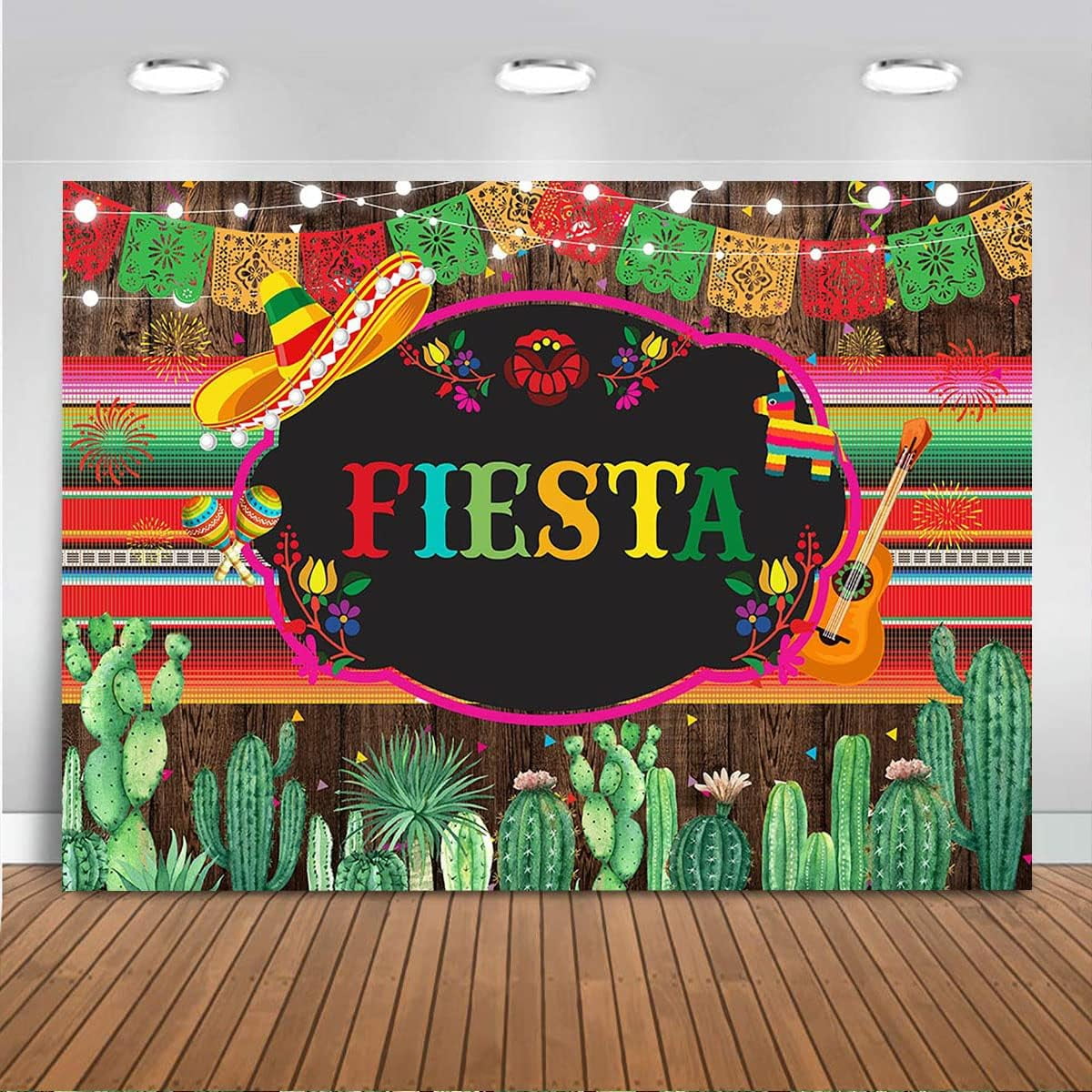 Mexican Fiesta Theme Backdrop Rustic Wood Fiesta Party Decorations ...