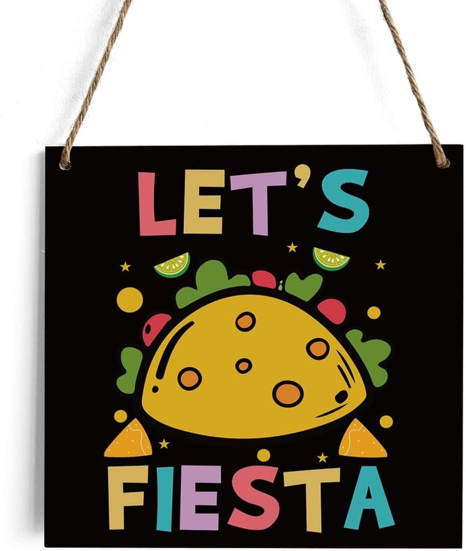 Mexican Fiesta Wood Wall Hanging Decor Funny Welcome Holiday Wooden ...
