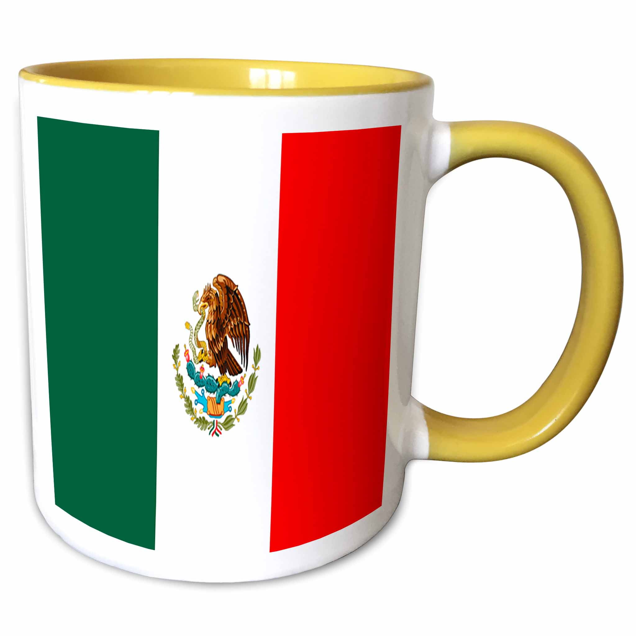 3drose, Mexican Flag, 15oz Two-tone Yellow Mug - Walmart.com