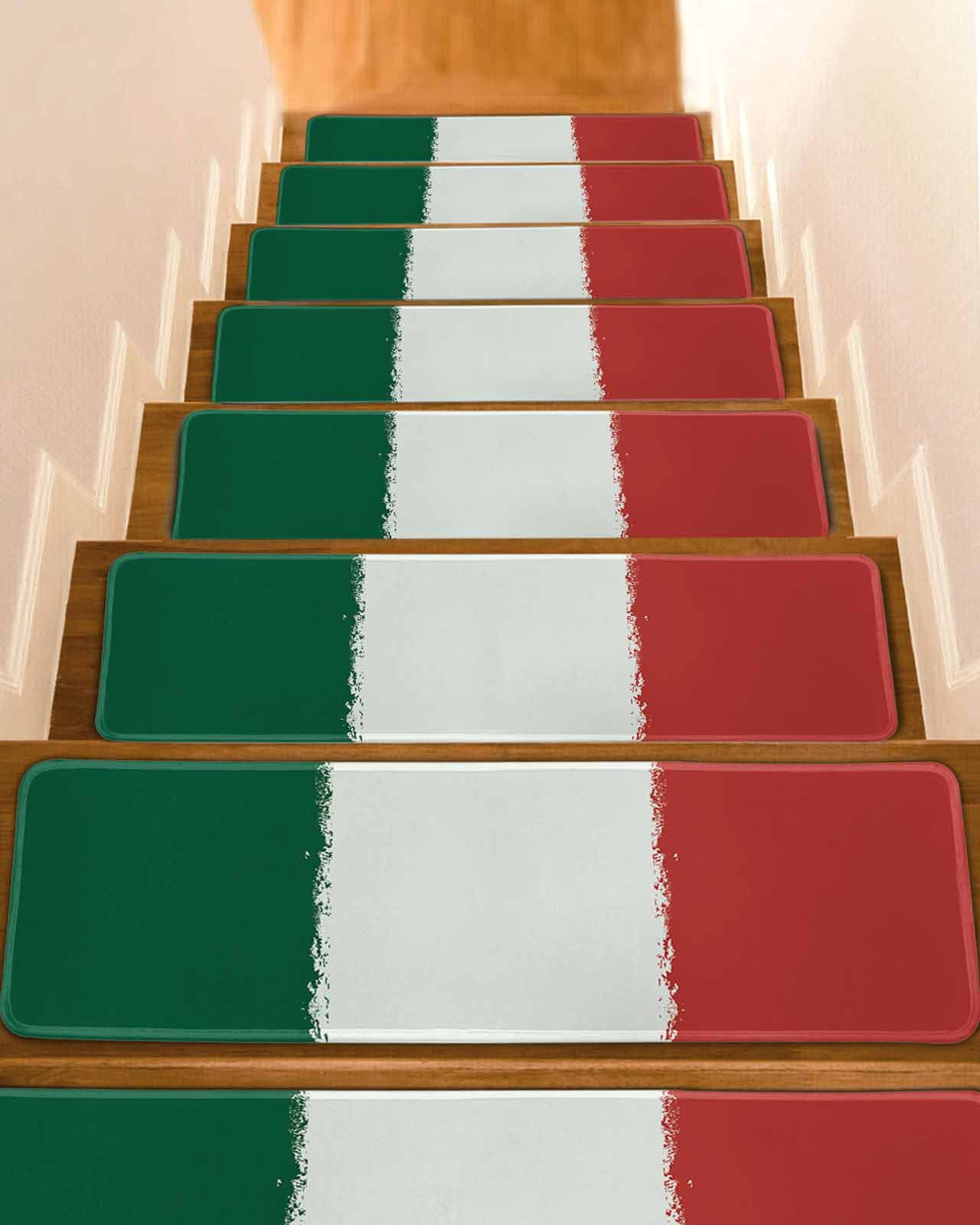 Mexican Flag Shabby Stair Treads for Wooden Steps Indoor Runner Rug ...