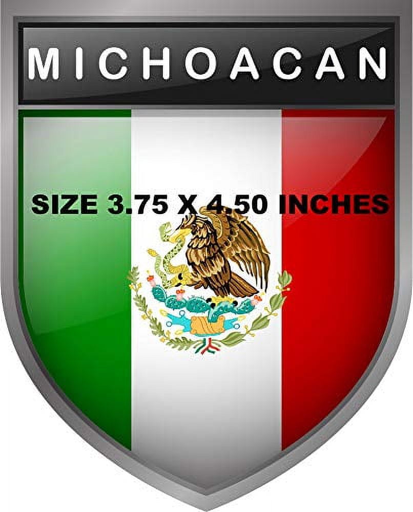 Mexican Flag Sticker Decal (PACK OF 2), Michoacan State, Bandera de ...