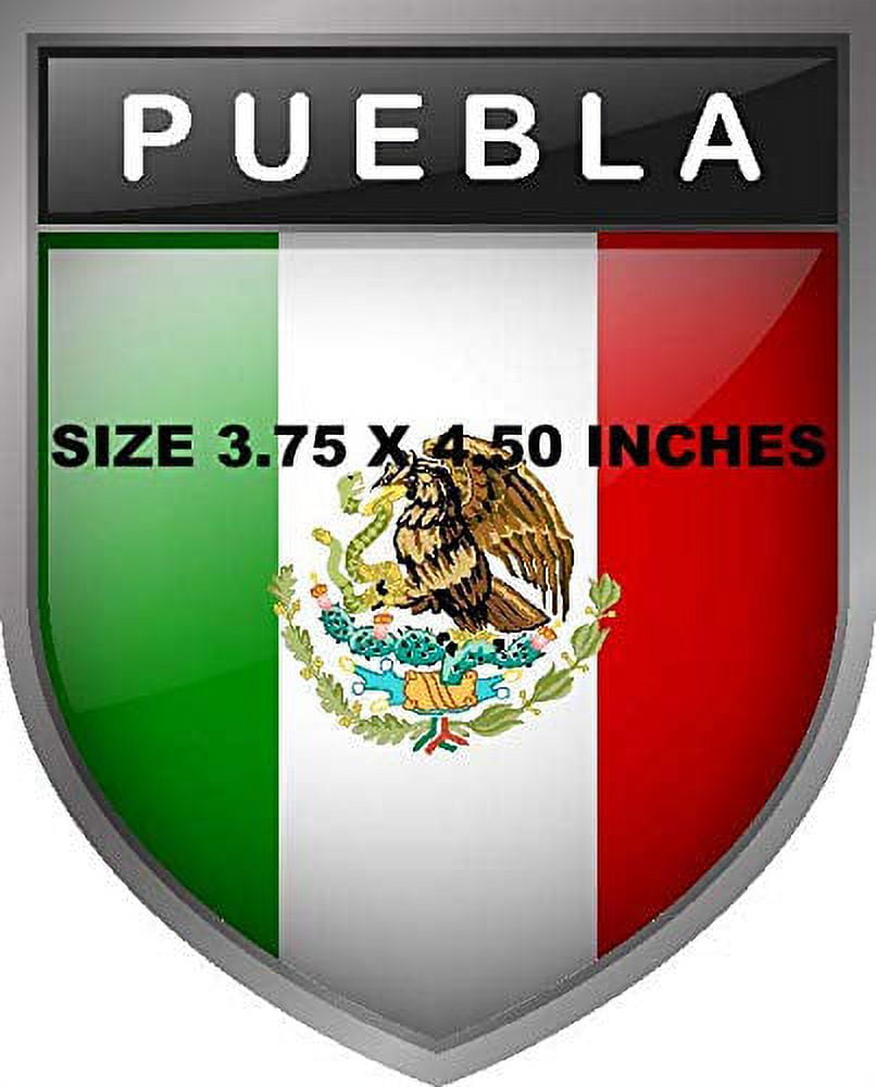 Mexican Flag Sticker Decal (PACK OF 2), Puebla State, Bandera de Mexico ...
