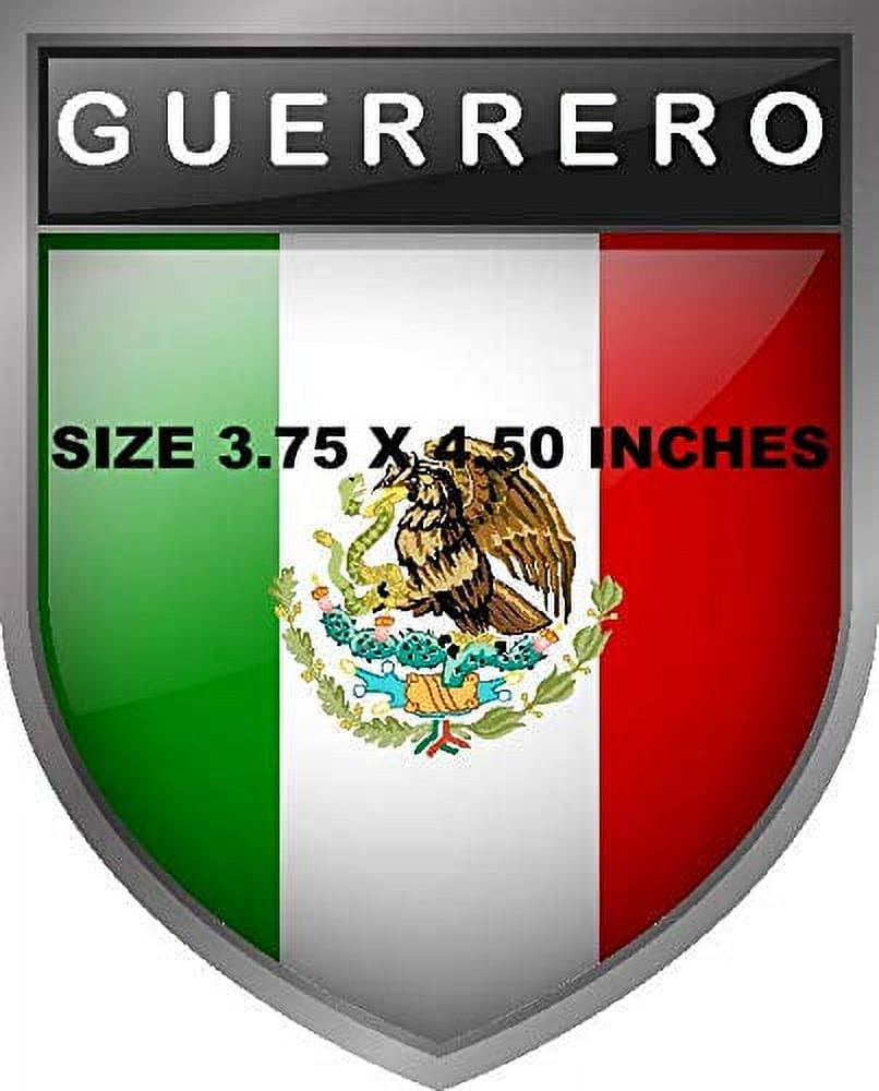 Mexican Flag Sticker( Pack of 2) Decal, Guerrero, Bandera de Mexico, - Walmart.com