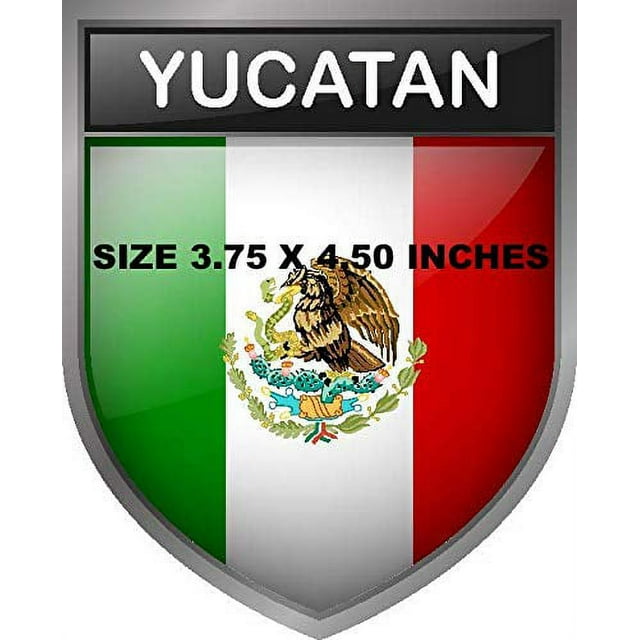Mexican Flag Sticker (Pack of 2) Decal, Yucatan, Bandera de Mexico ...