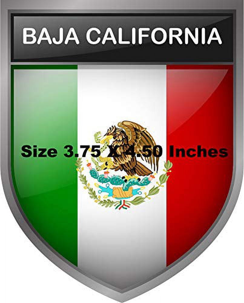 Mexican Flag Sticker (Pack of 2), Vinyl Decal,Baja California, Mexico - Walmart.com