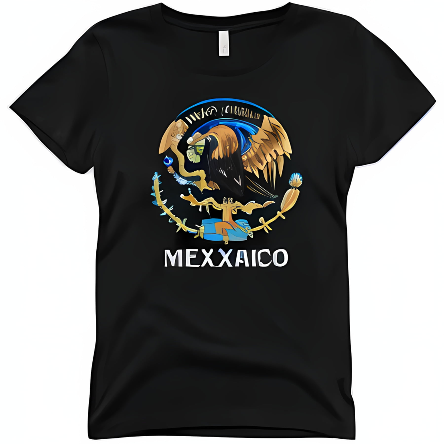 Mexican Flag & T-Shirt with 'Mcourtxico' Design Eagle Illustration ...