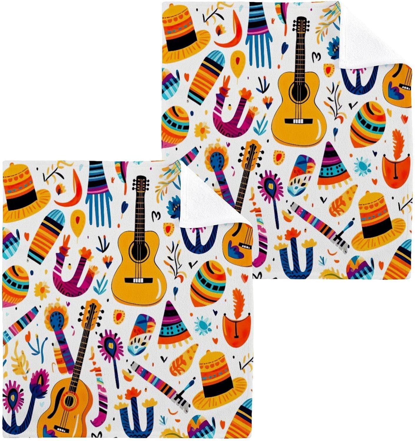 Mexican Flavor Washcloths Set of 6-12 x 12 inch Pure Cotton Wash Cloth ...