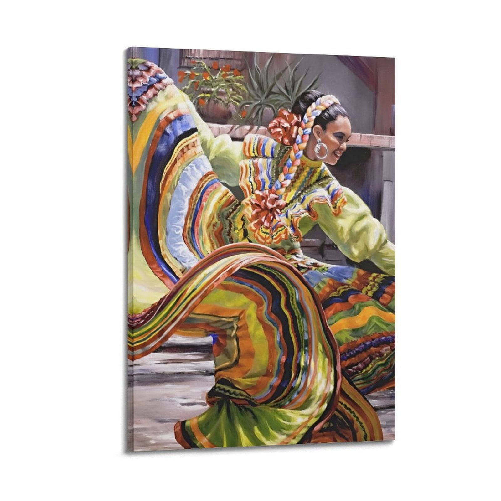 Mexican Folk Dance Dress Art Print Poster Mexican Traditional Costume ...