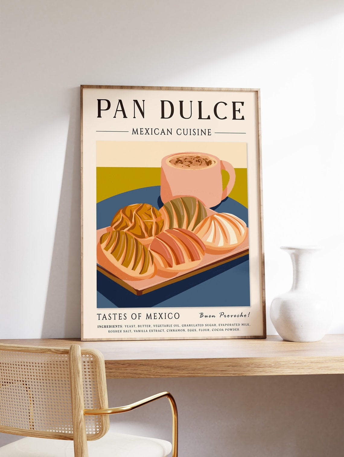 Mexican Food Poster, Pan Dulce Food Print, Travel Poster, Kitchen ...
