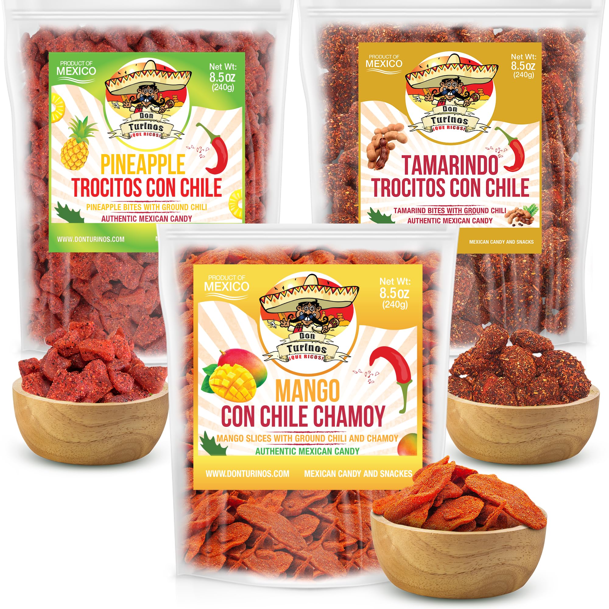 Mexican Fruit Candy 3-Pack, IRF13 Dulces Mexicanos, Mango Chamoy ...