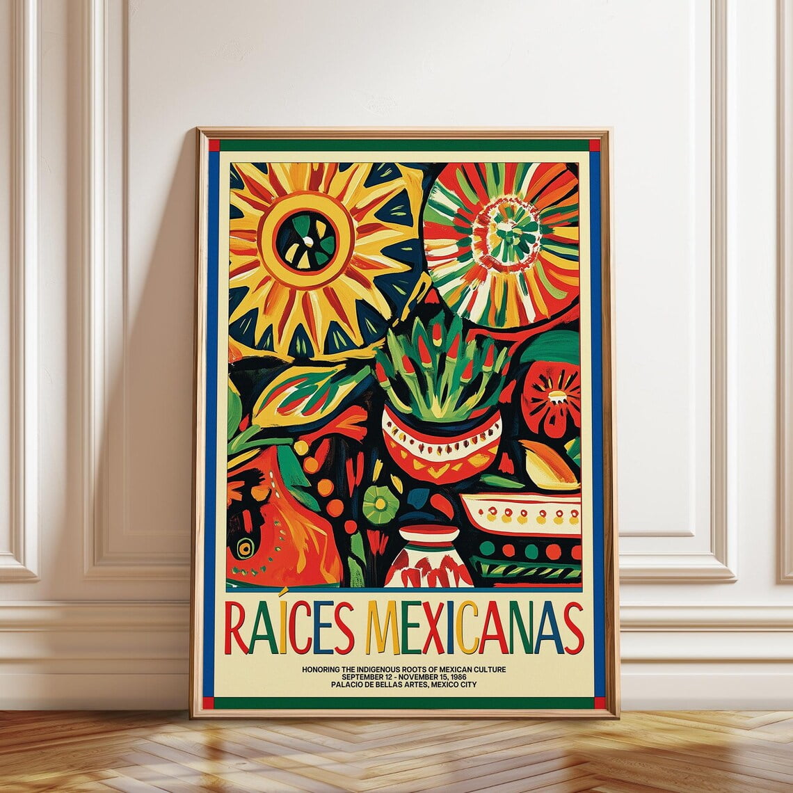 Mexican Garden Artwork Print - Raíces Mexicanas Cultural Art Poster ...