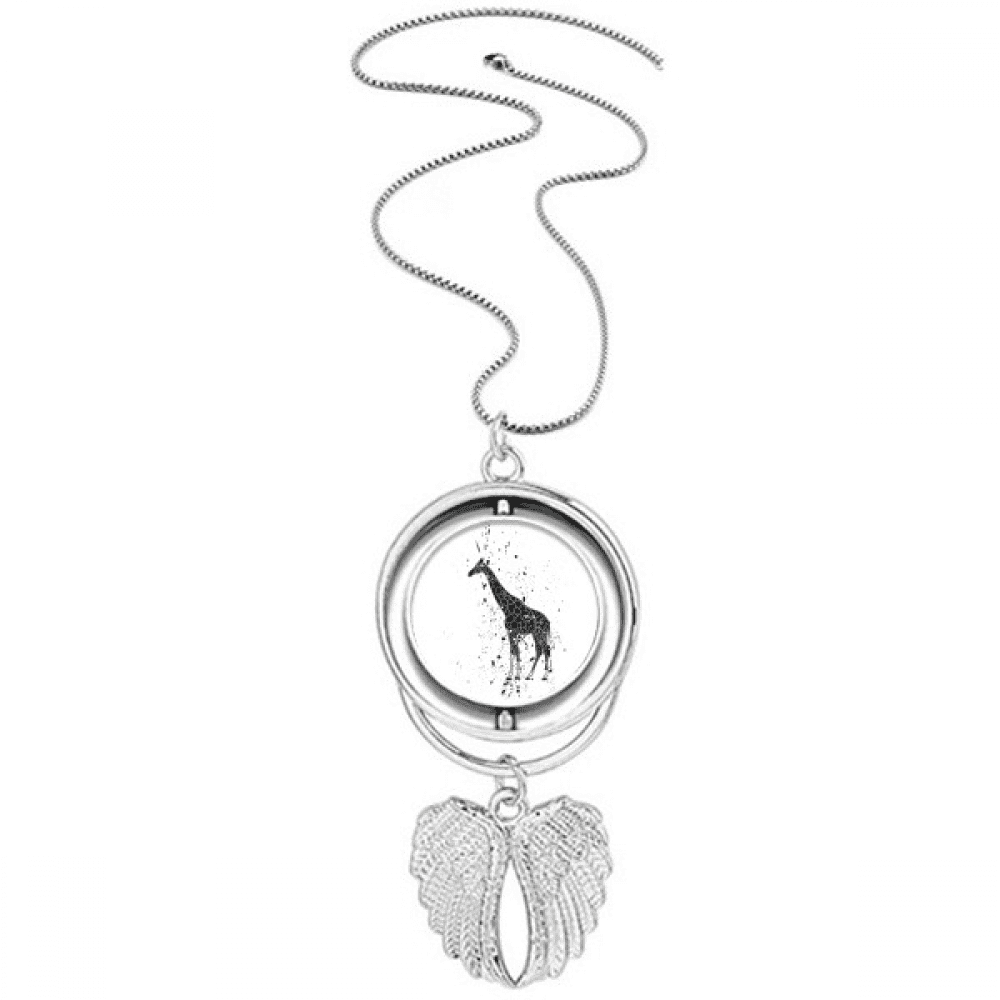 Mexican Giraffe Simple Black And White Pendant Angel Wings Rotating ...