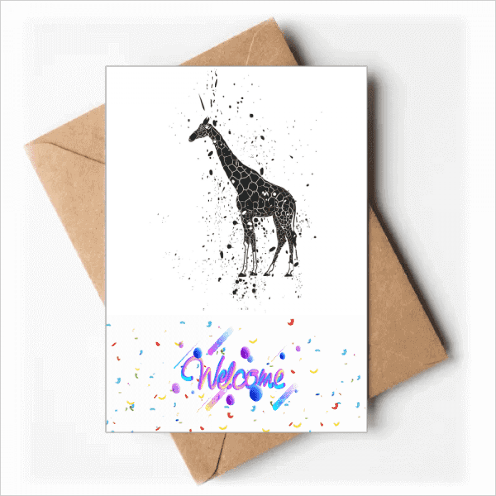 Mexican Giraffe Simple Black And White Welcome Back Greeting Cards ...