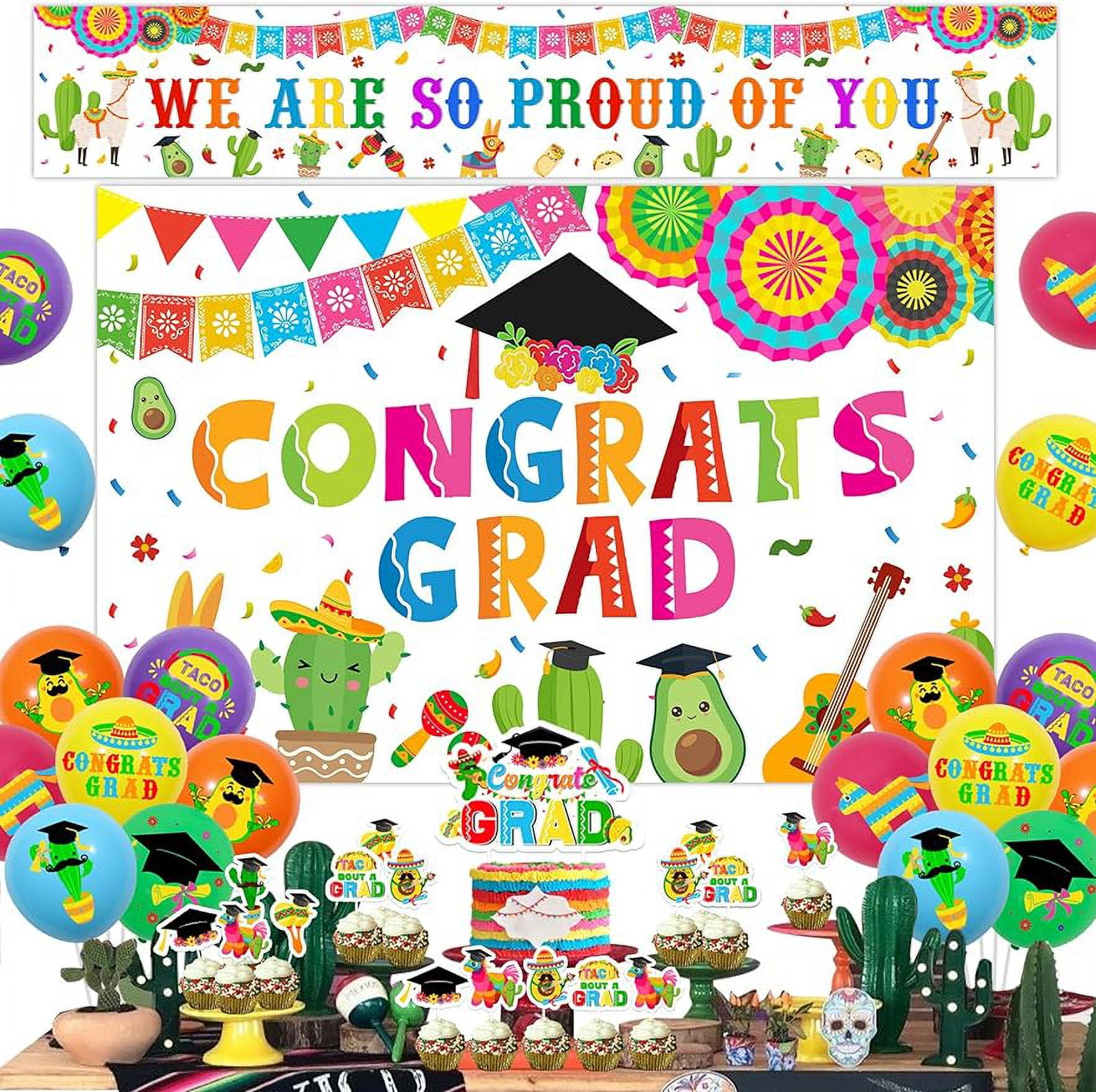 Mexican Graduation Party Decoration Congrats Grad Backdrop Banner ...