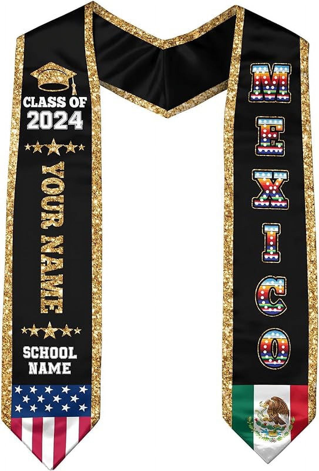 Mexican Graduation Sash, Mexican American Flag Graduation Sash 2024 ...