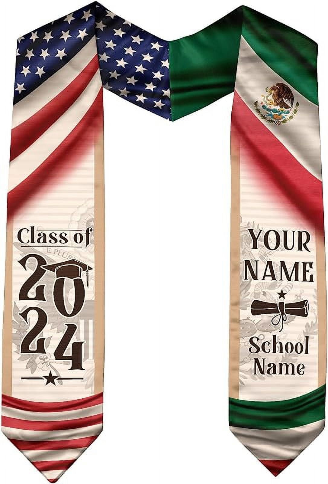 Mexican Graduation Sash, Mexican American Flag Graduation Sash 2024 ...