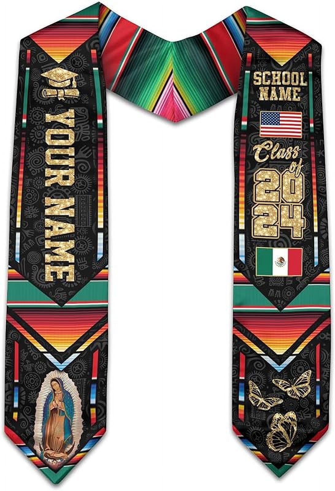 Mexican Graduation Sash, Mexican American Flag Graduation Sash 2024 ...