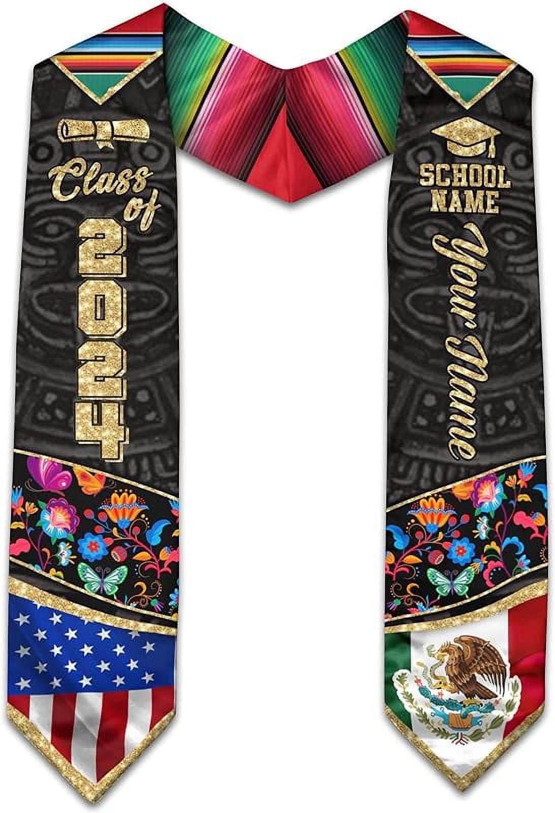Mexican Graduation Sash, Mexican American Flag Graduation Sash 2024 ...