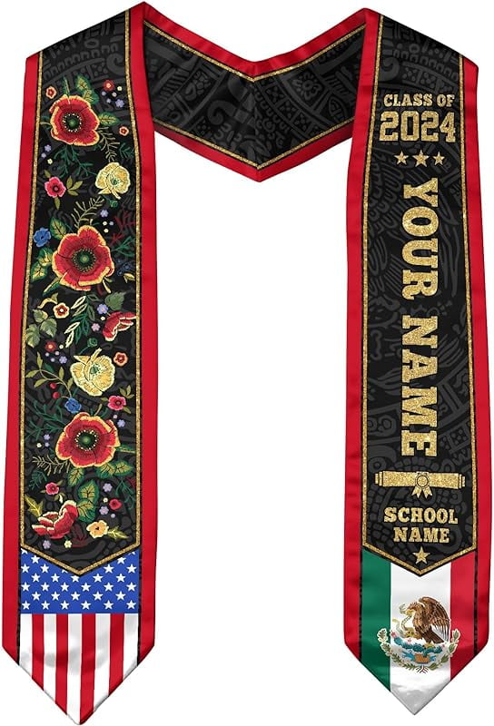 Mexican Graduation Sash, Mexican American Flag Graduation Sash 2024 ...