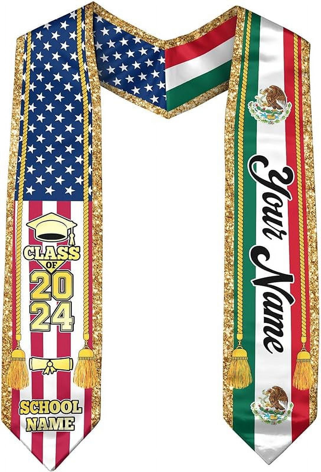Mexican Graduation Sash, Mexican American Flag Graduation Sash 2024 ...