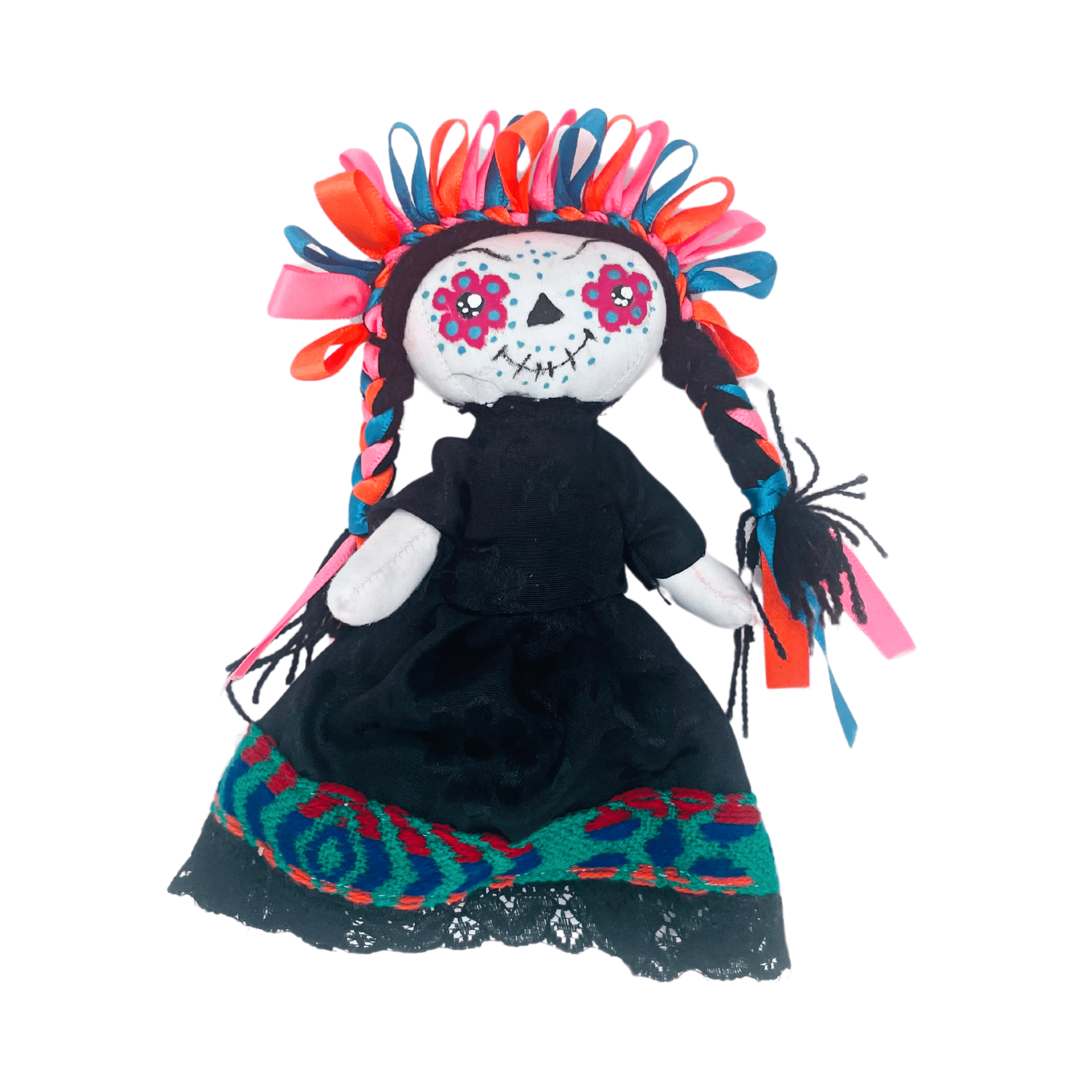Mexican Handmade Maria Rag Doll with Black Dress 7" | Mona de Trapo con ...