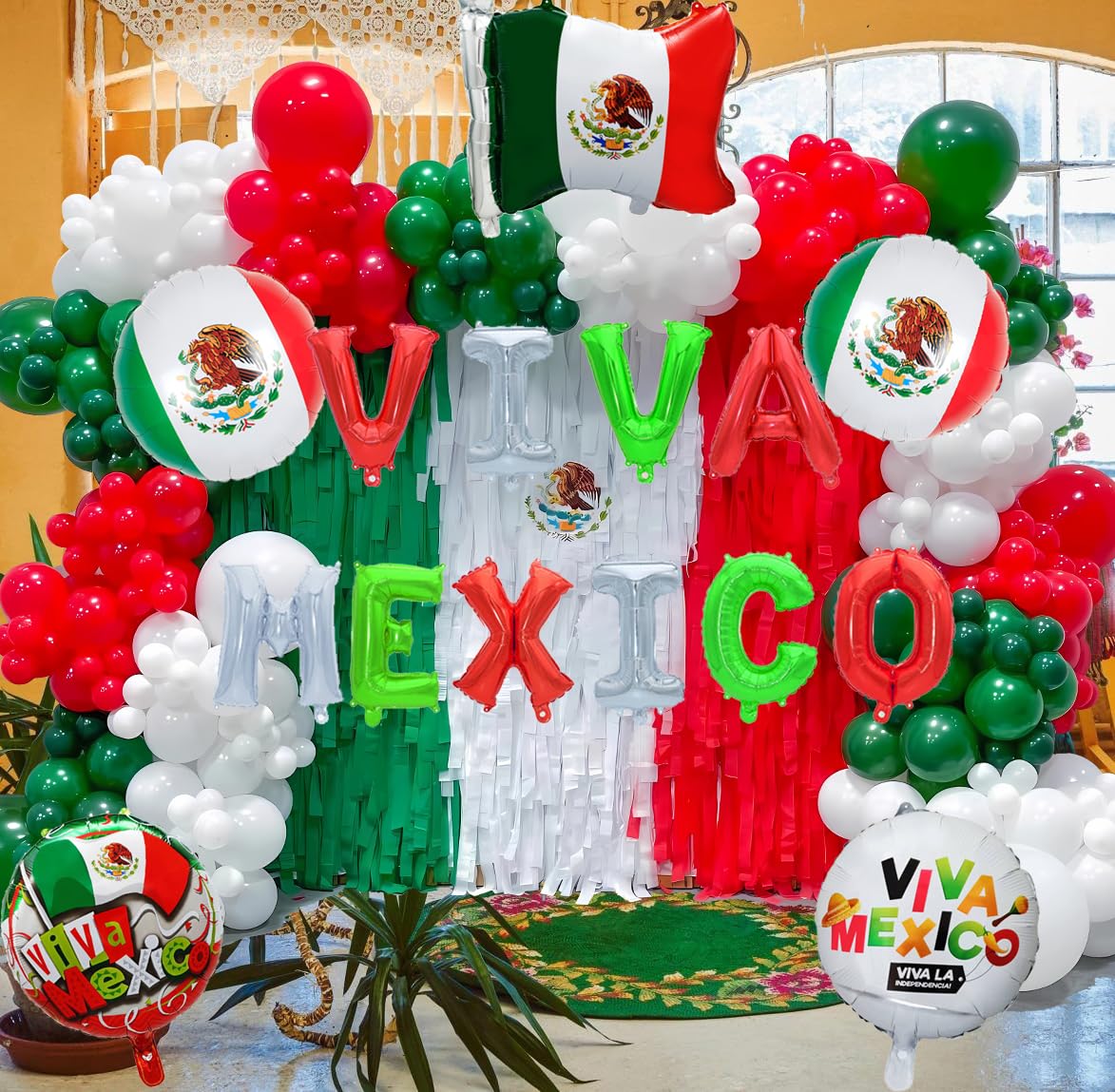 Mexican Independence Day Balloon Garland 122 pcs Mexico Garland Arch ...