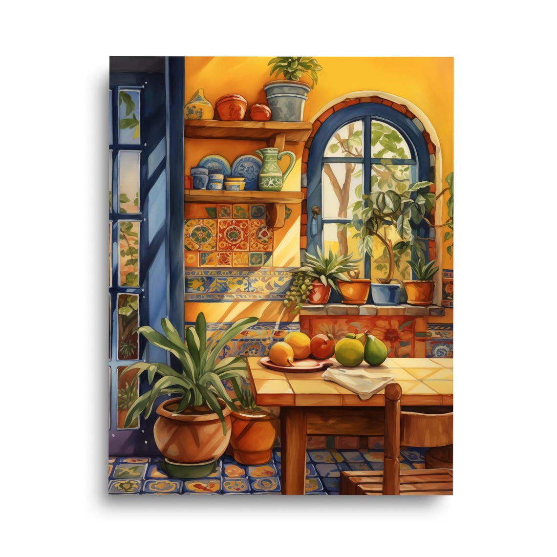 Mexican Kitchen Print, Traditional Latin Home Decor, Mosaic Tile Wall ...