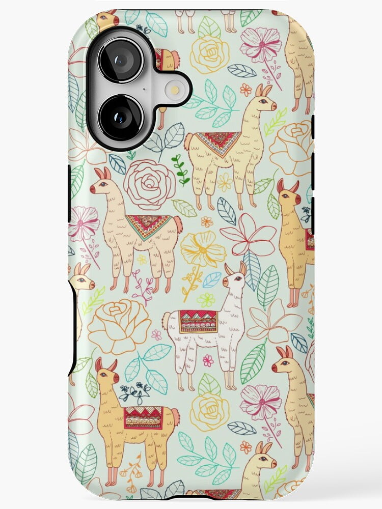 Mexican Llamas Pale Sage Folk Art Pattern For iPhone 11-17 Pro Max ...