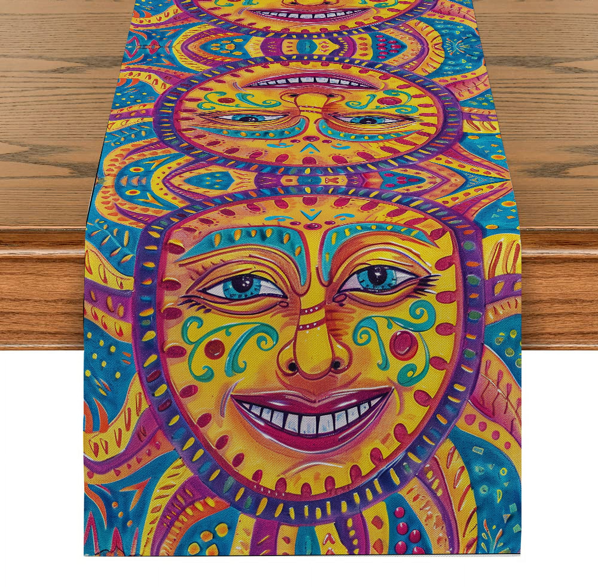 Mexican May Five Ethnic Wind Abstract Table Runners Dresser Table r ...