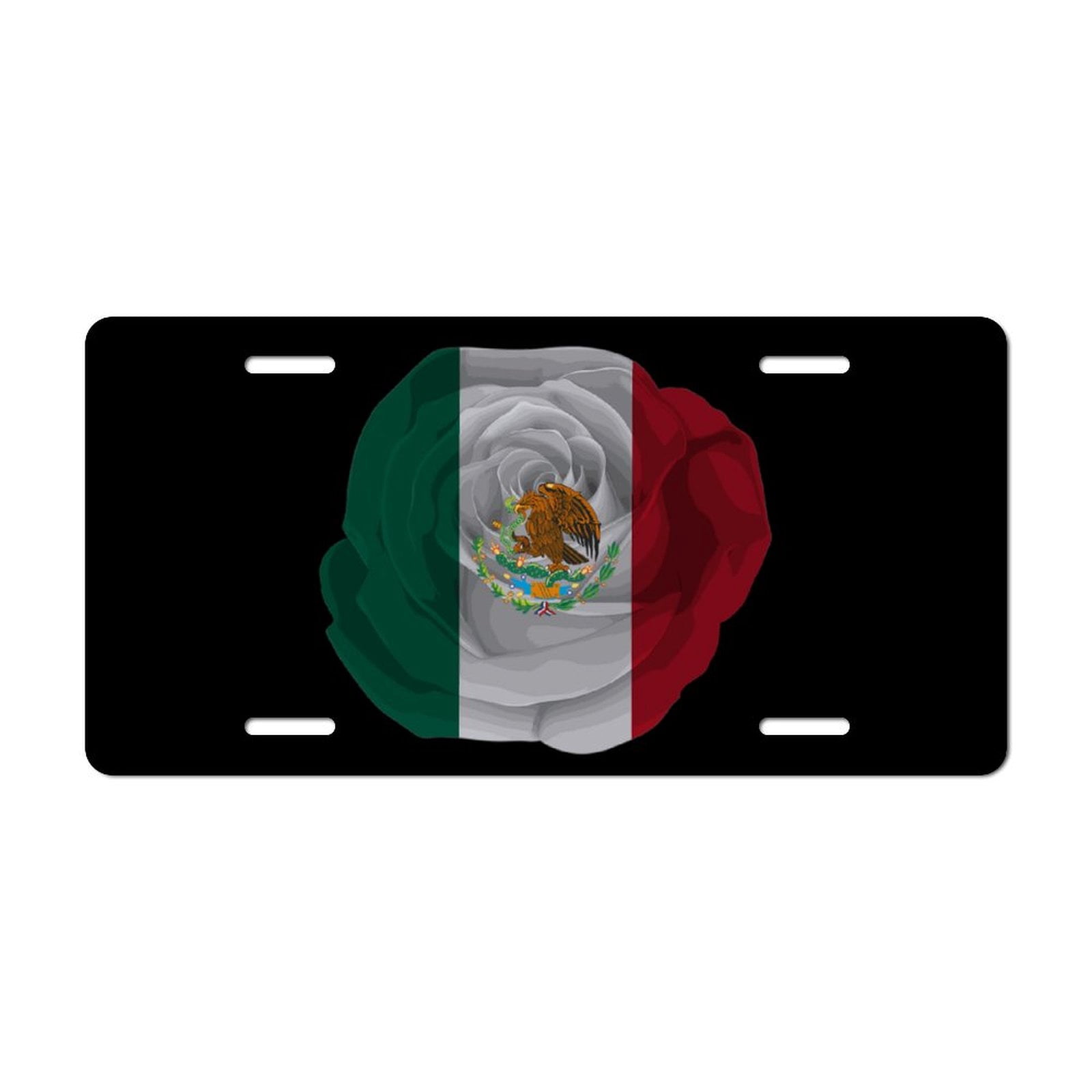 Mexican Mexico Flag And Roses Decorative License Plate Covers,Novelty ...
