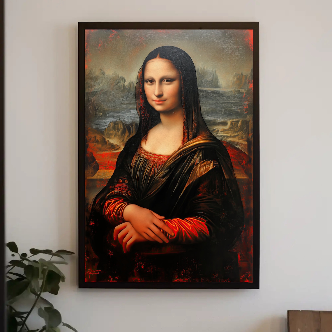 Mexican Mona Lisa Portrait Canvas - Mexican Whimsical Wall Art - Unique ...