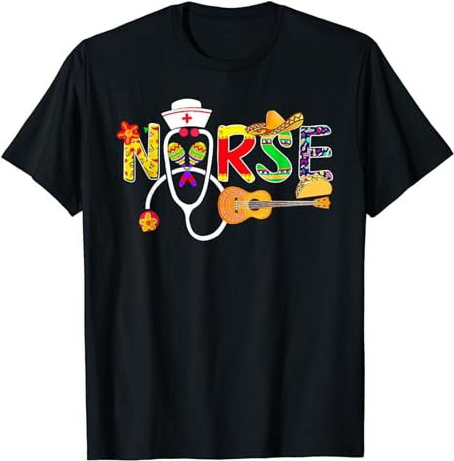 Mexican Nurse Taco Stethoscope Cinco De Mayo Nurse Life RN T-Shirt ...