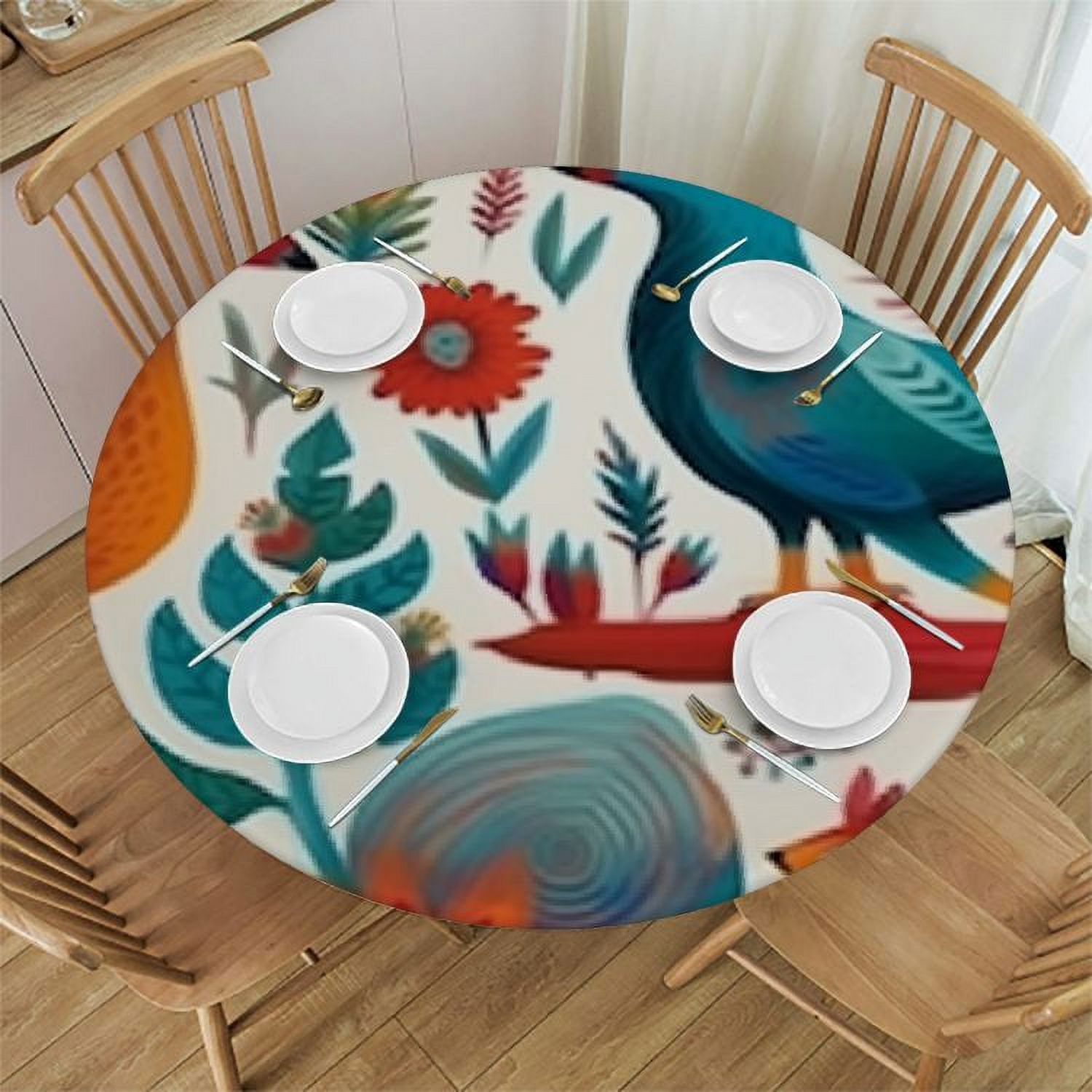 Mexican Otomi Pattern Round decorative tablecloth can be washed and ...