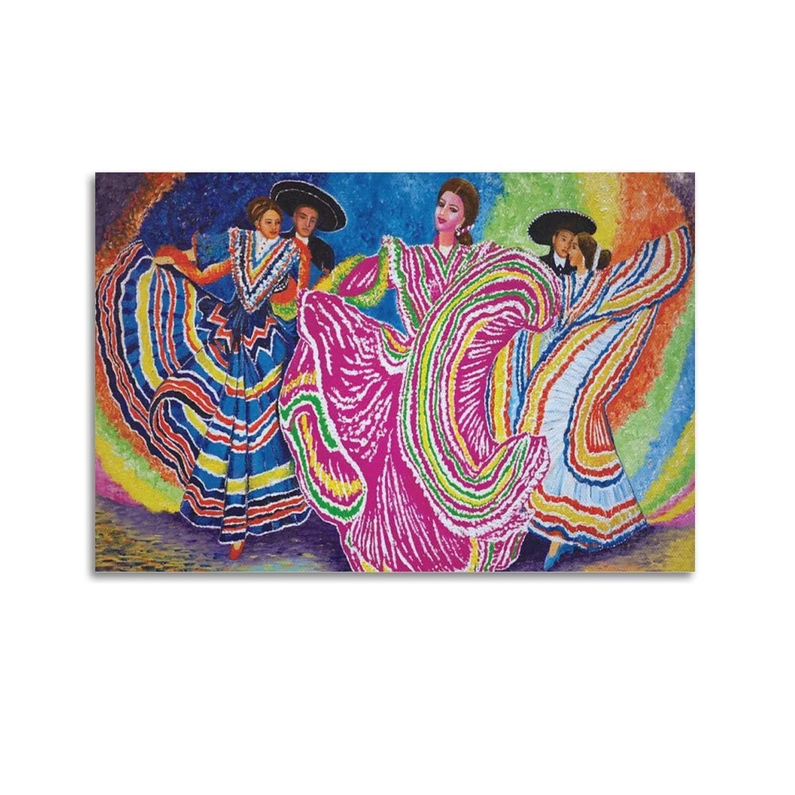 Mexican Painting Poster Carnival Latin Canvas Poster Poster for Room ...