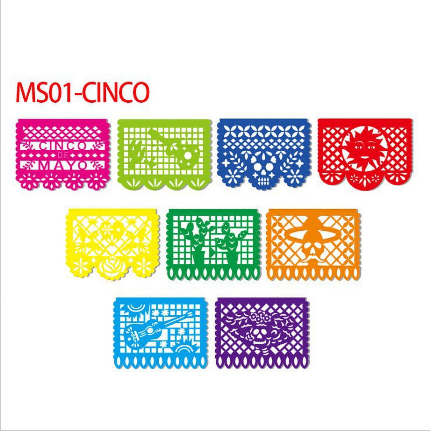 Mexican Papel Picado Banner Fiesta Banners Reusable Plastic Mexican ...