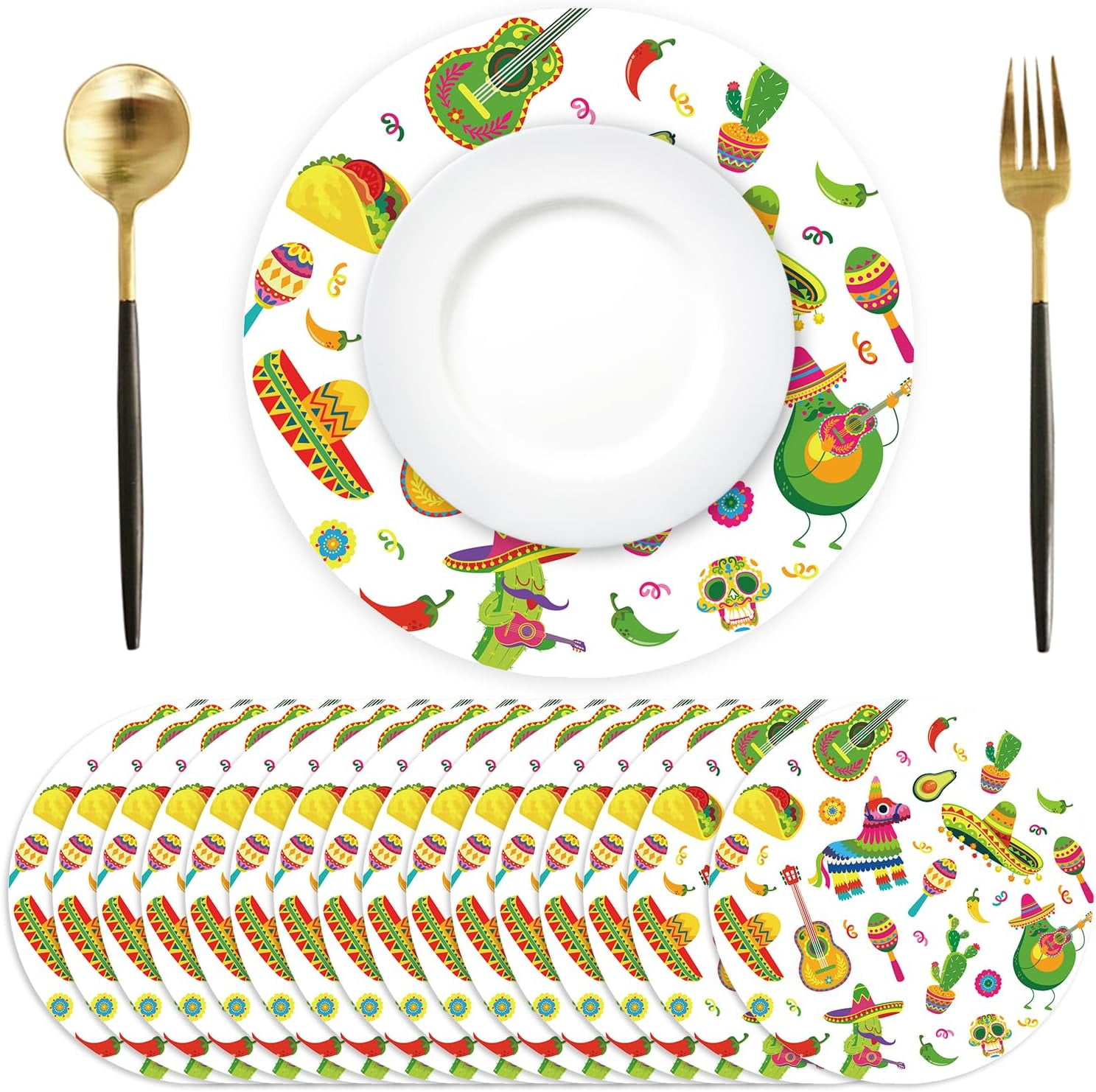 Mexican Paper Placemats Disposable 50 Pack Cinco De Mayo Paper Place ...