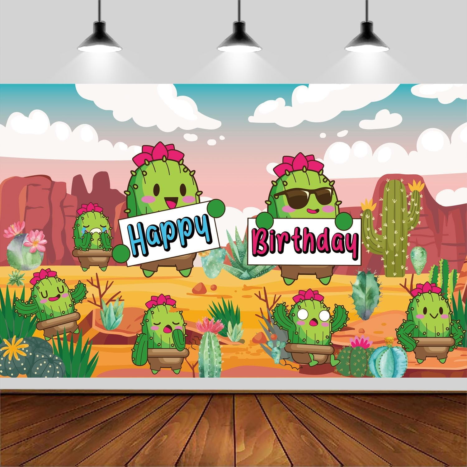 Mexican Party Backdrop, Mexican Fiesta Happy Birthday Backdrop Banner ...