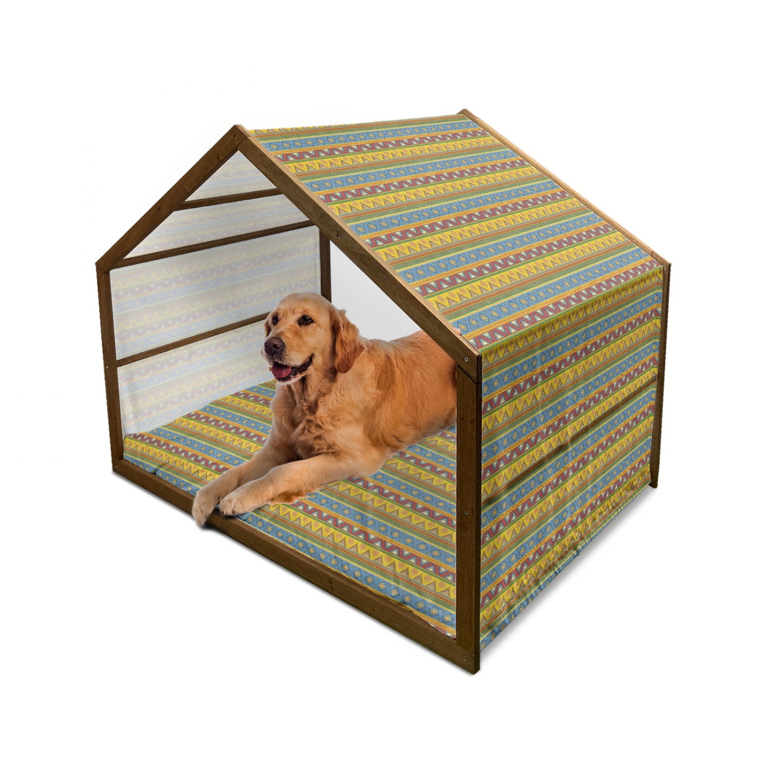 Aztec Pet House, Traditional Classic Tribal Style Folk Motif Sun ...