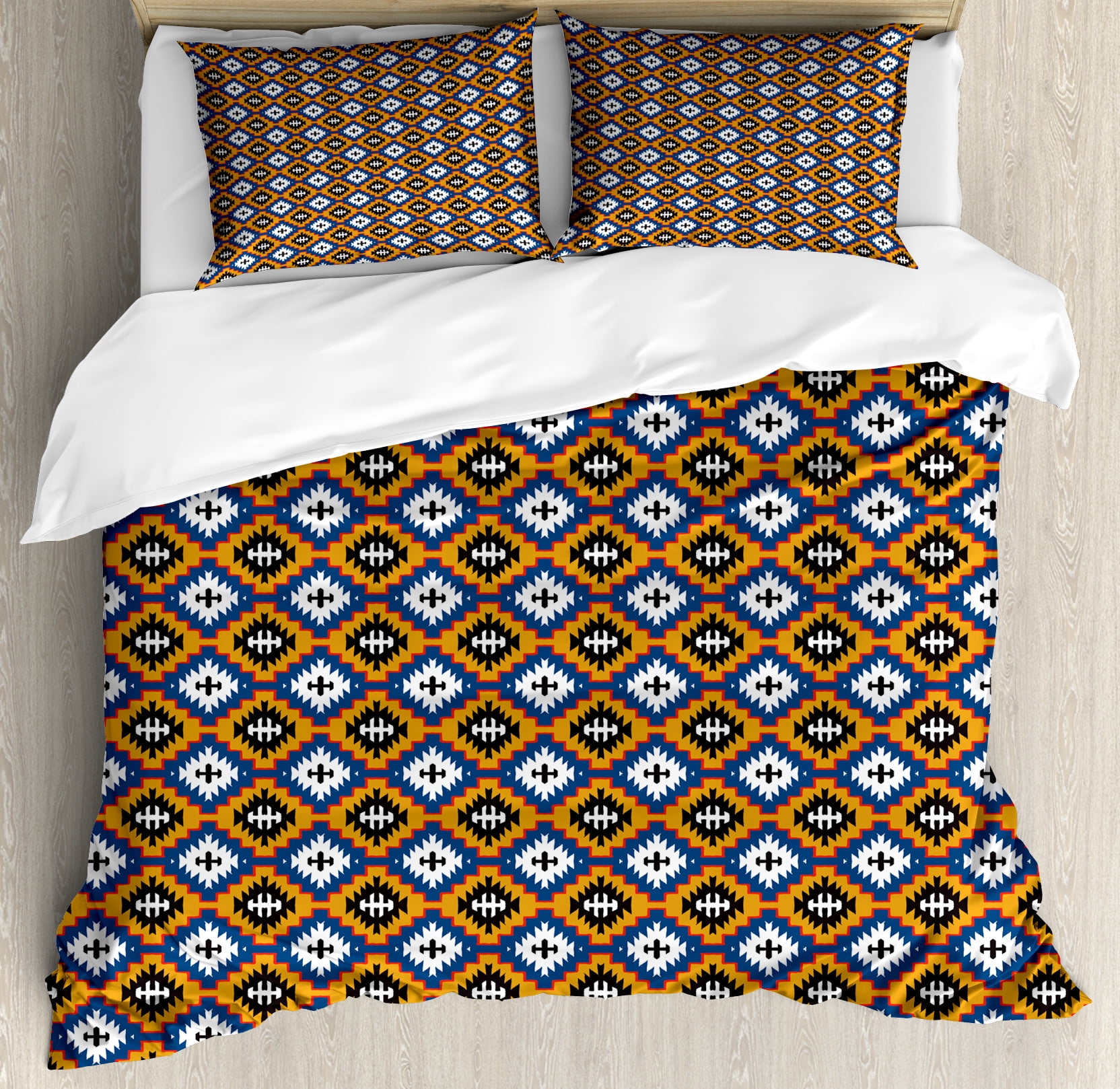 Mexican Print Duvet Cover Set, Simplistic Ethnic Art Style Rhythmic ...