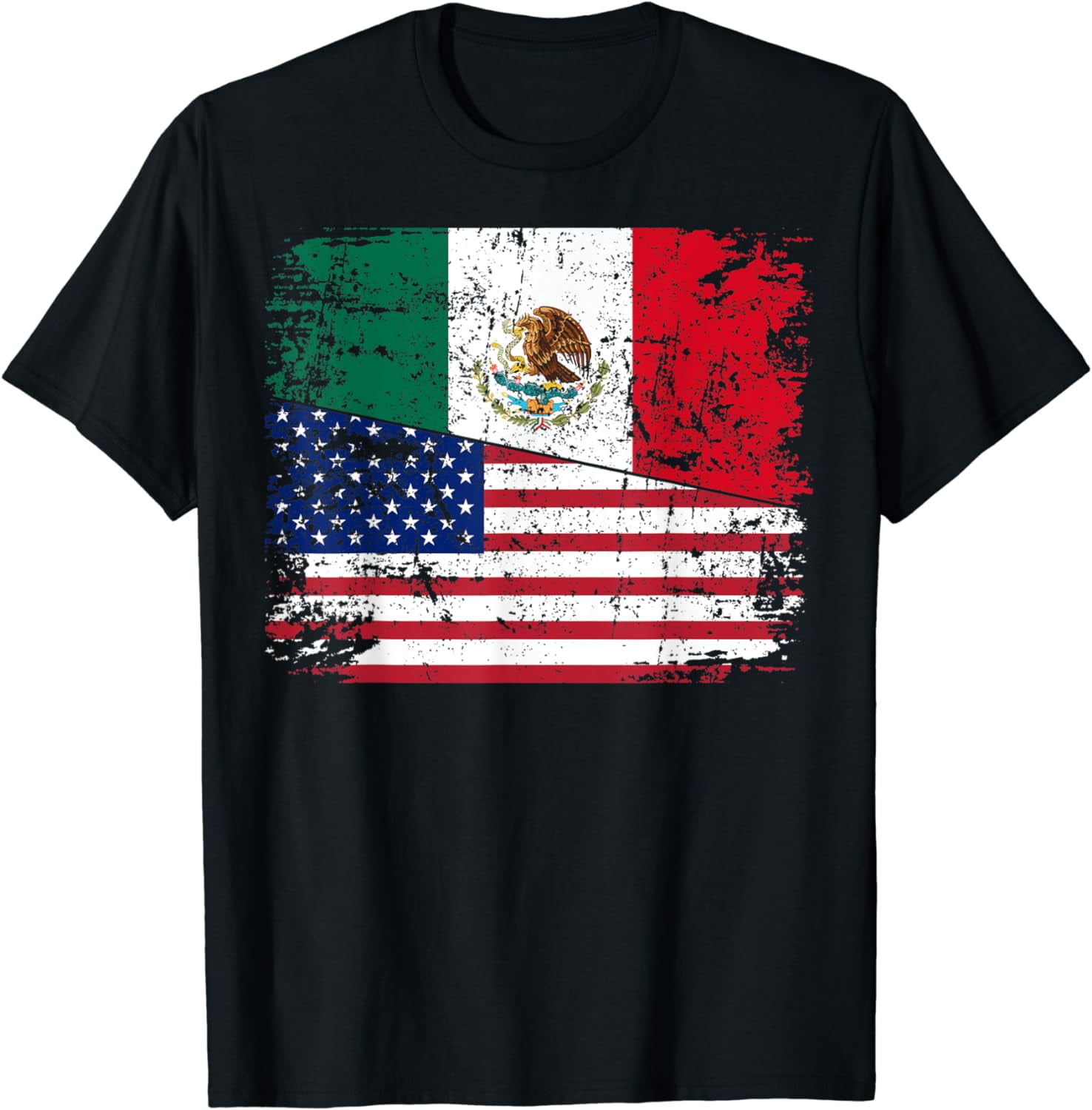 Mexican ROOTS | Half American Flag | Mexico USA Matching T-Shirt ...