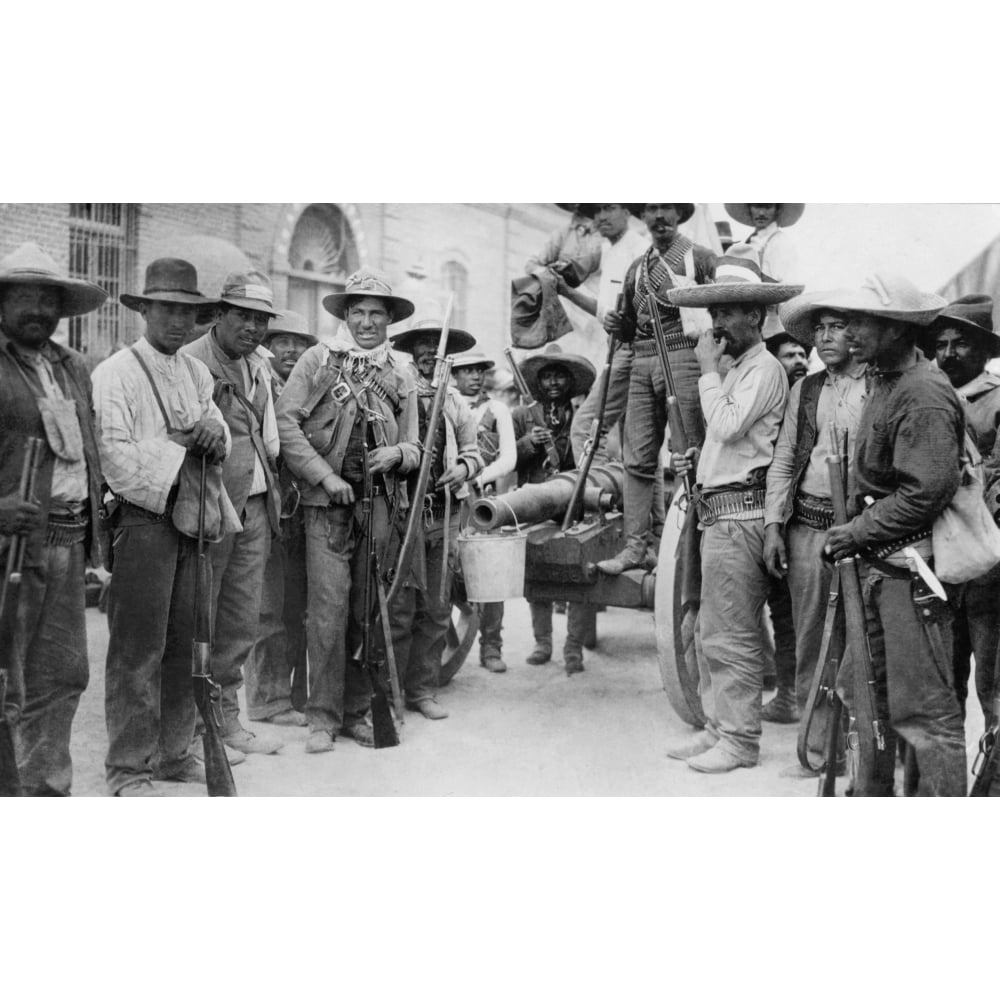 Mexican Revolutionary Soldiers With Homemade Cannon After Their Victory ...