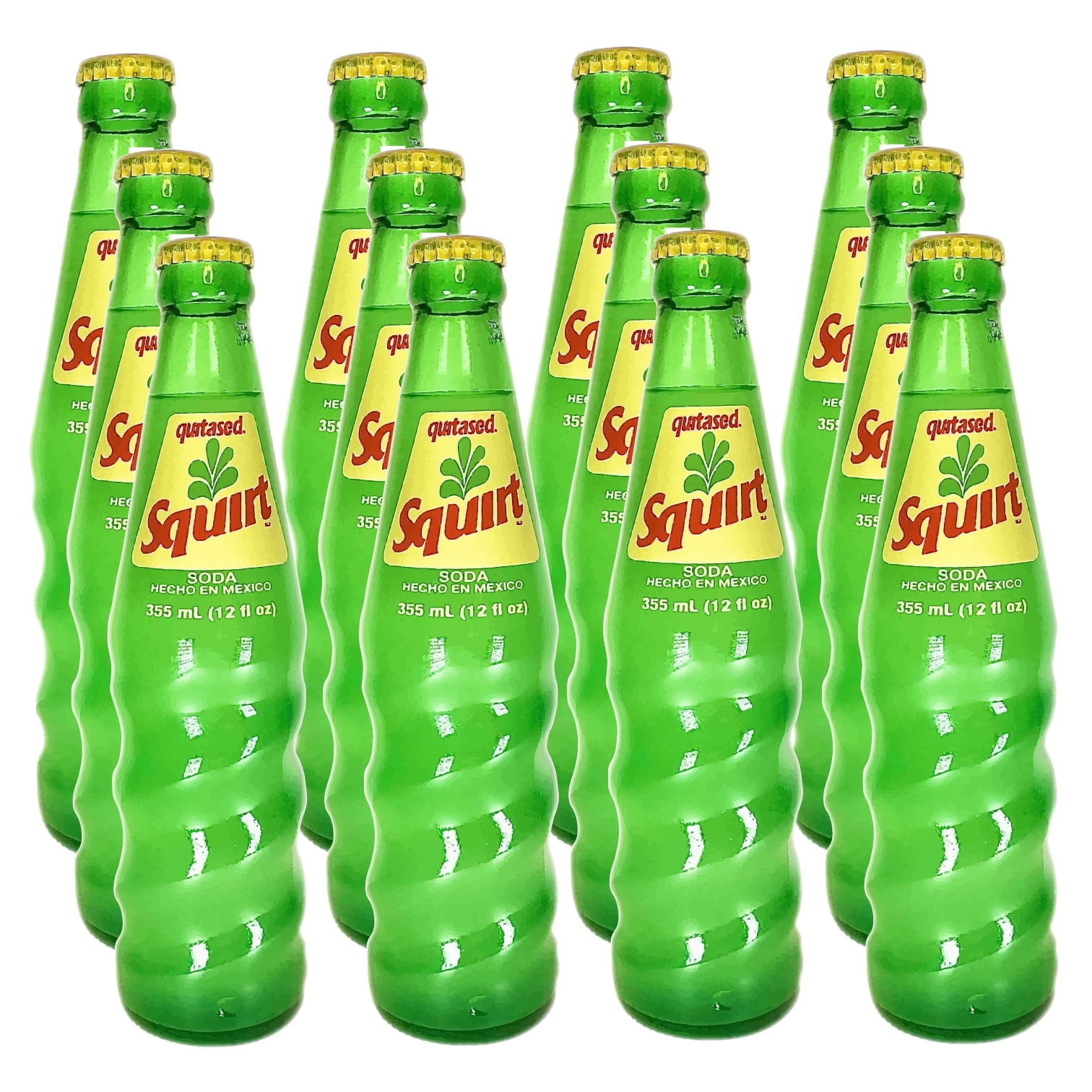 Squirt Mexican Citrus Soda Real Cane Sugar 12 Fl Oz Glass Bottles 12