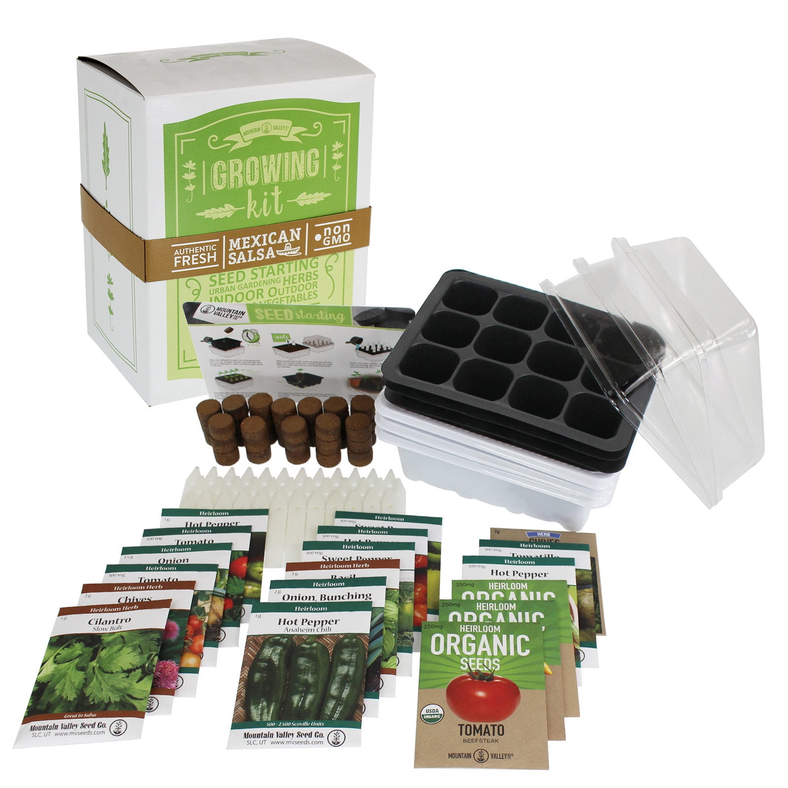 Mexican Salsa Garden Seed Starter - Premium Kit - 18 Non-GMO Varieties ...