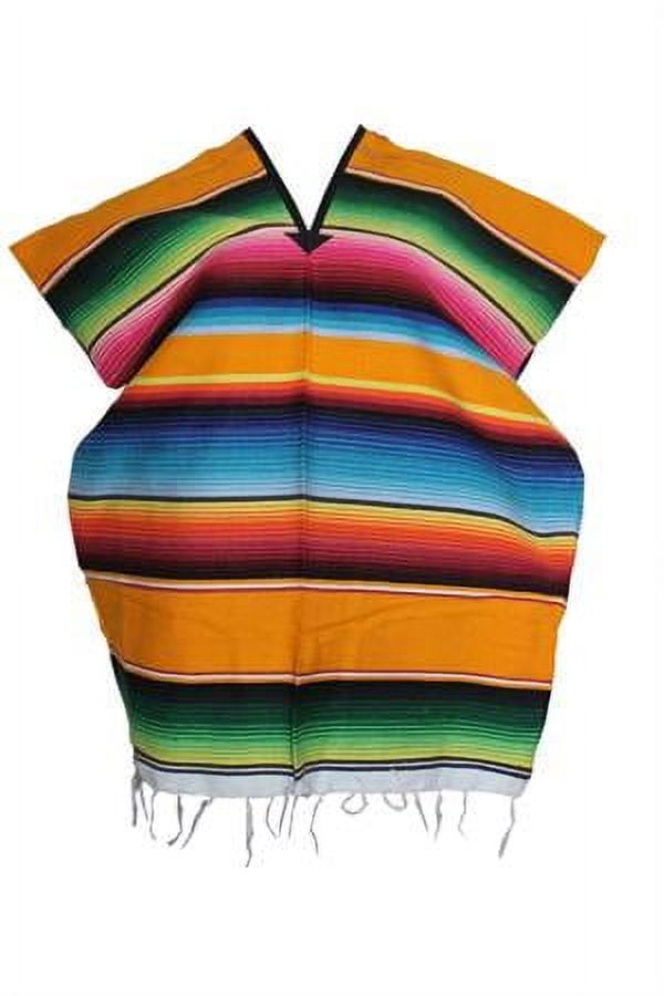 Colorful Mexican Sarape Serape V-Neck Poncho for Kids and Teens ...