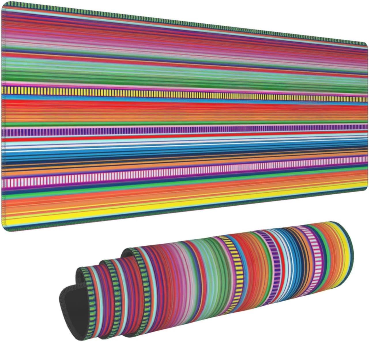 Mexican Serape Color Stripe Gaming Keyboard Mouse Pad Mousepad Huge ...