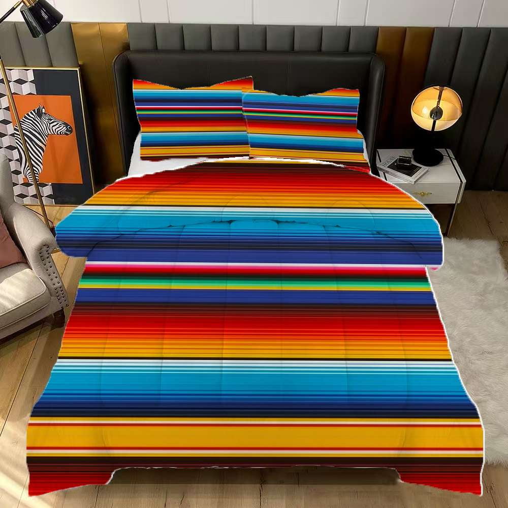 Mexican Serape Comforter Set Full Size Bedding Set For Travl Bedroom ...