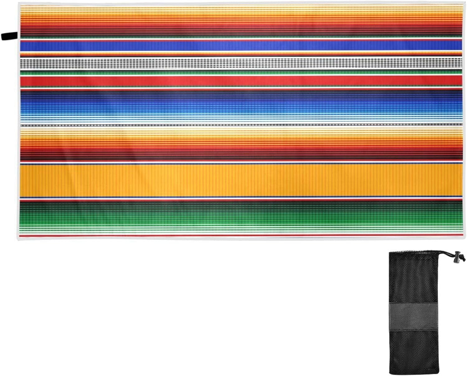 Mexican Serape Stripes Beach Towel Fast Drying Camping Towels Sand Free ...