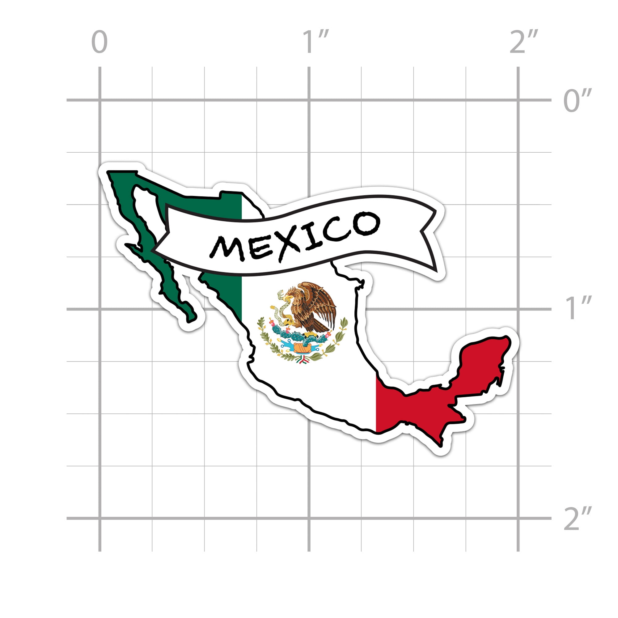 Mexican Shaped Mexico Flag Sticker for water bottle phone tumbler hard ...